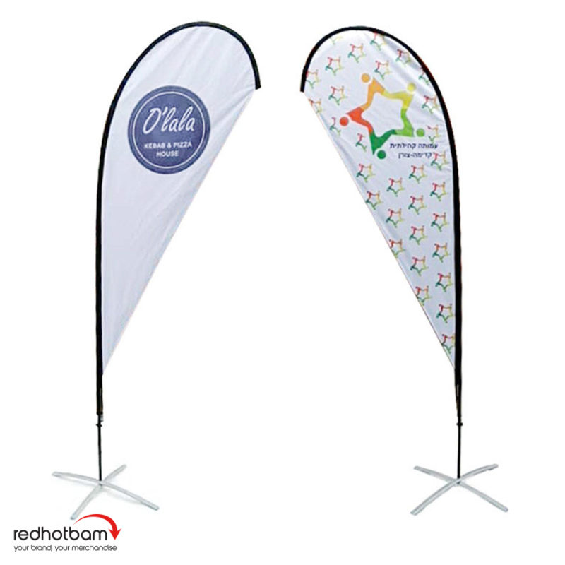 Tear Drop banner with ground spike – Red Hot Bam.com