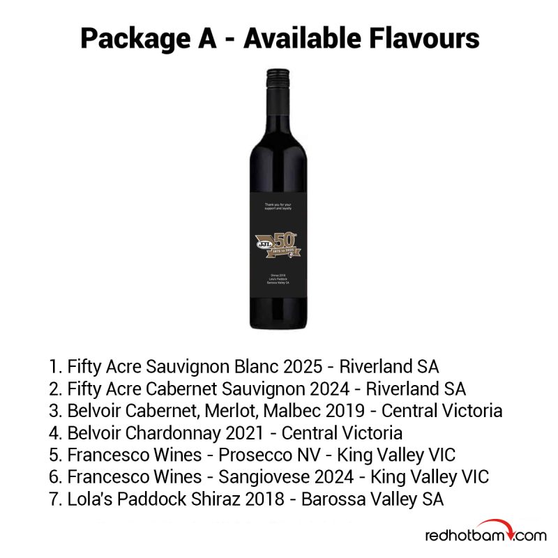 Package A: Australian Wines With Custom Printed Logo Labels – Red Hot Bam.com